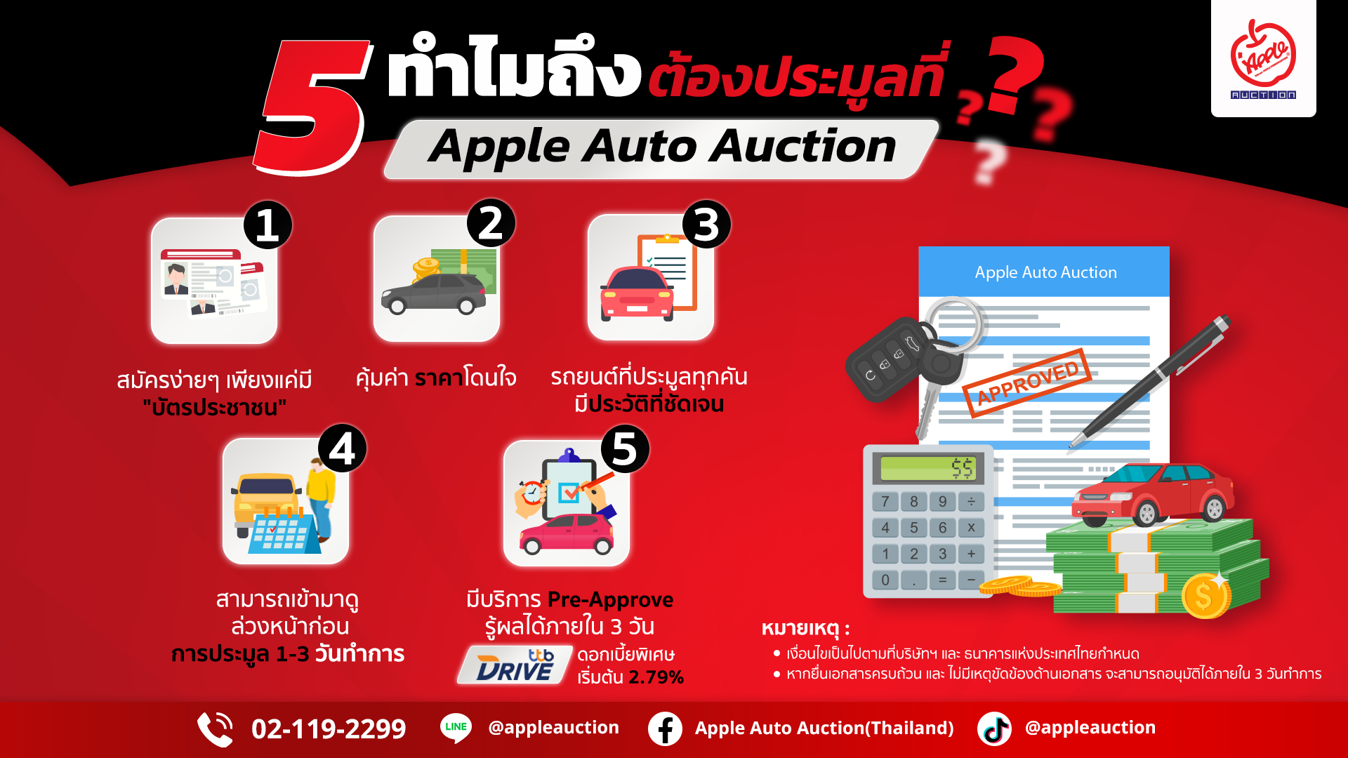 Apple Auto Auction ซื้อรถมือสอง ขายรถมือสอง ค้นหารถยนต์มือสอง พร้อม ...